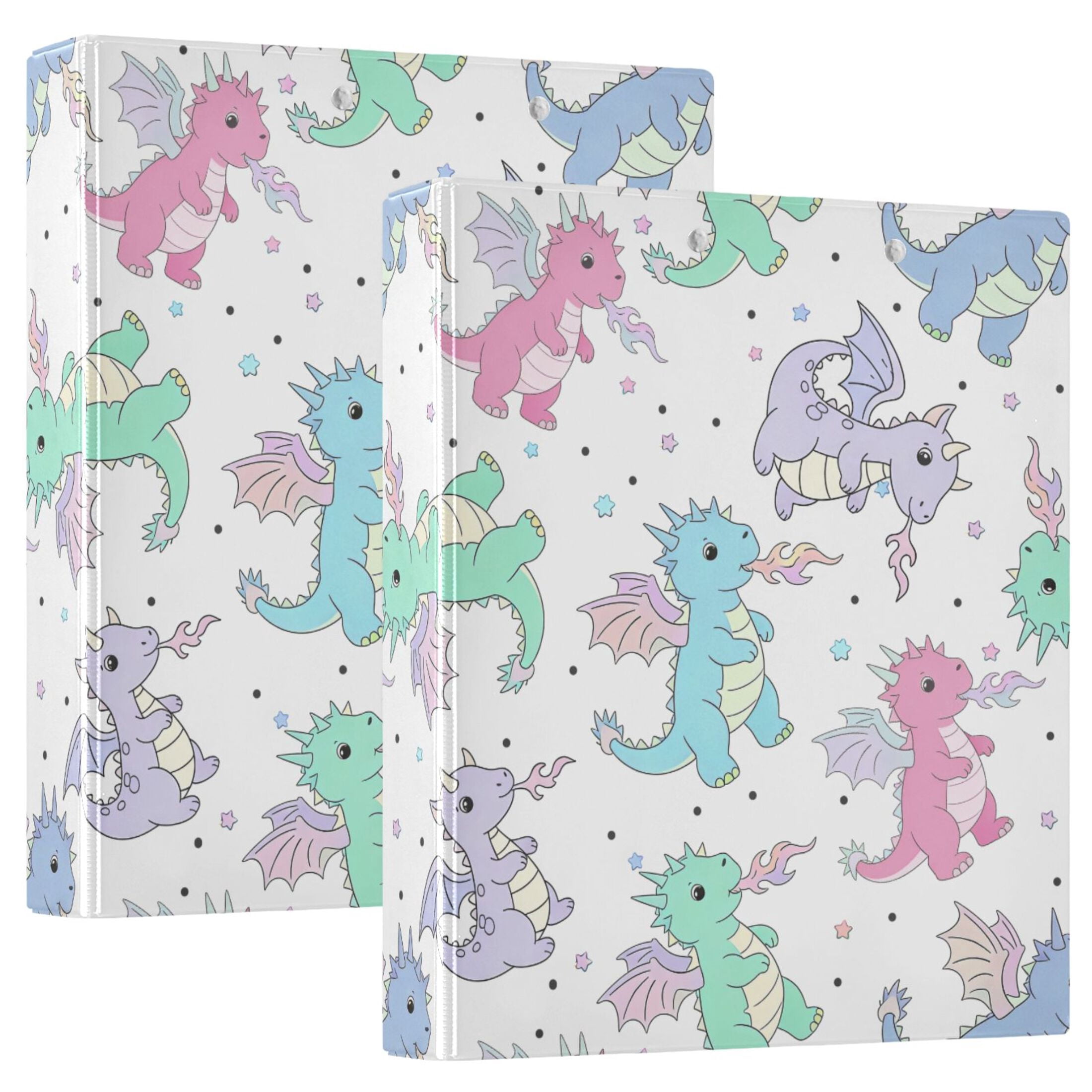 ALAZA on Fire Dragon Hardcover 3 Ring Binder 1.5" D-Rings with Interior ...