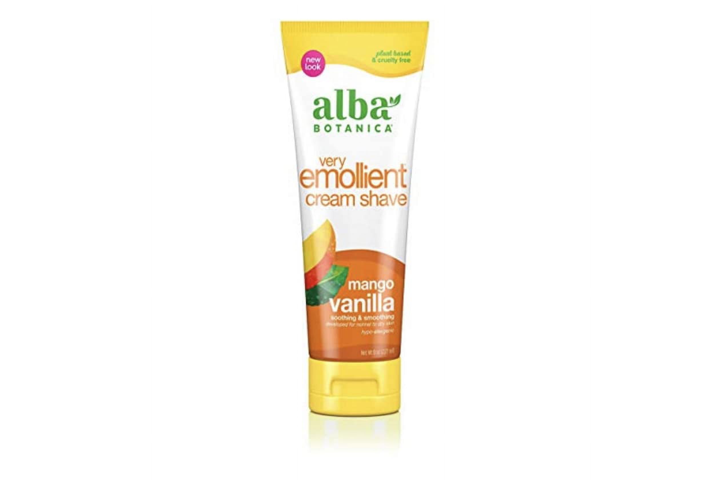 ALBA BOTANICA Cream Shave,Mango Vanilla, 8 OZ (Pack of 2) kk15 kk15 ...