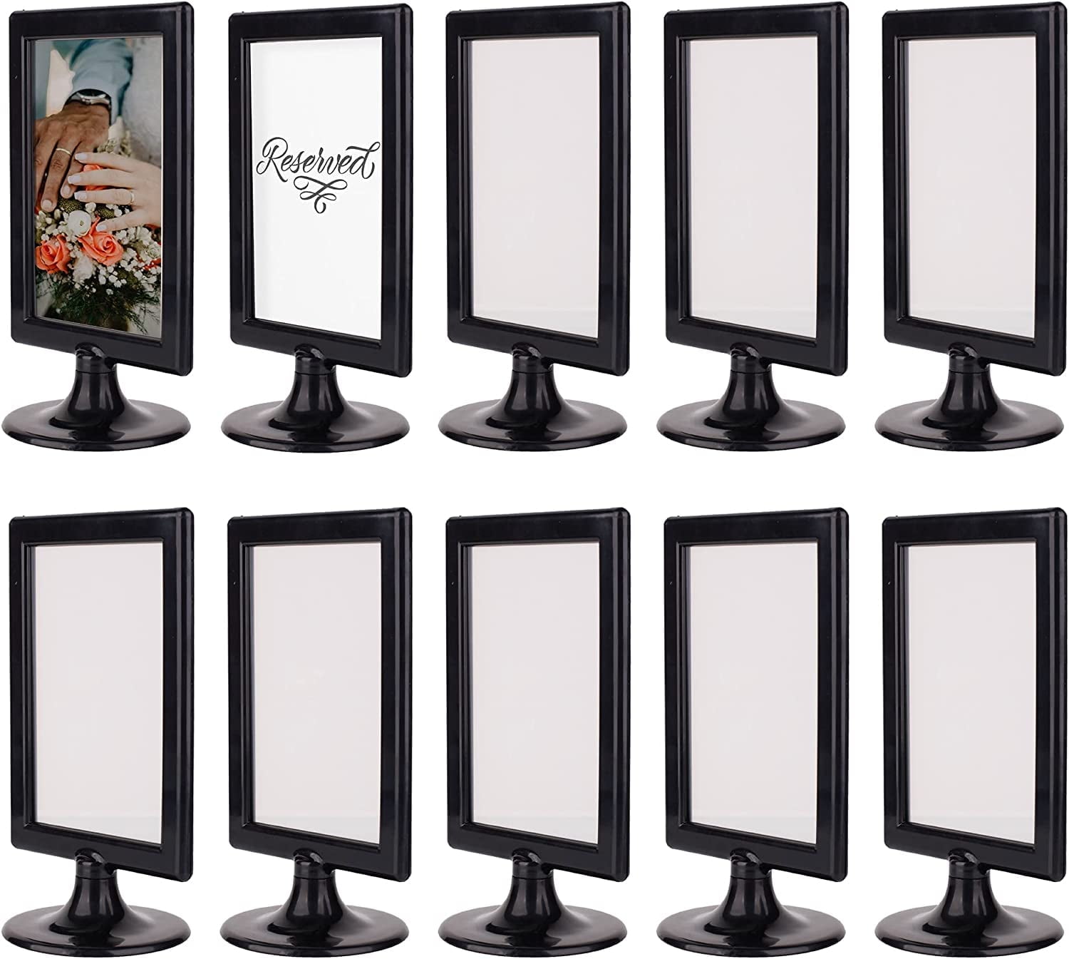 ALBEN Double Sided Standing Picture Frames - (Black) 4x6 Inch Pedestal ...