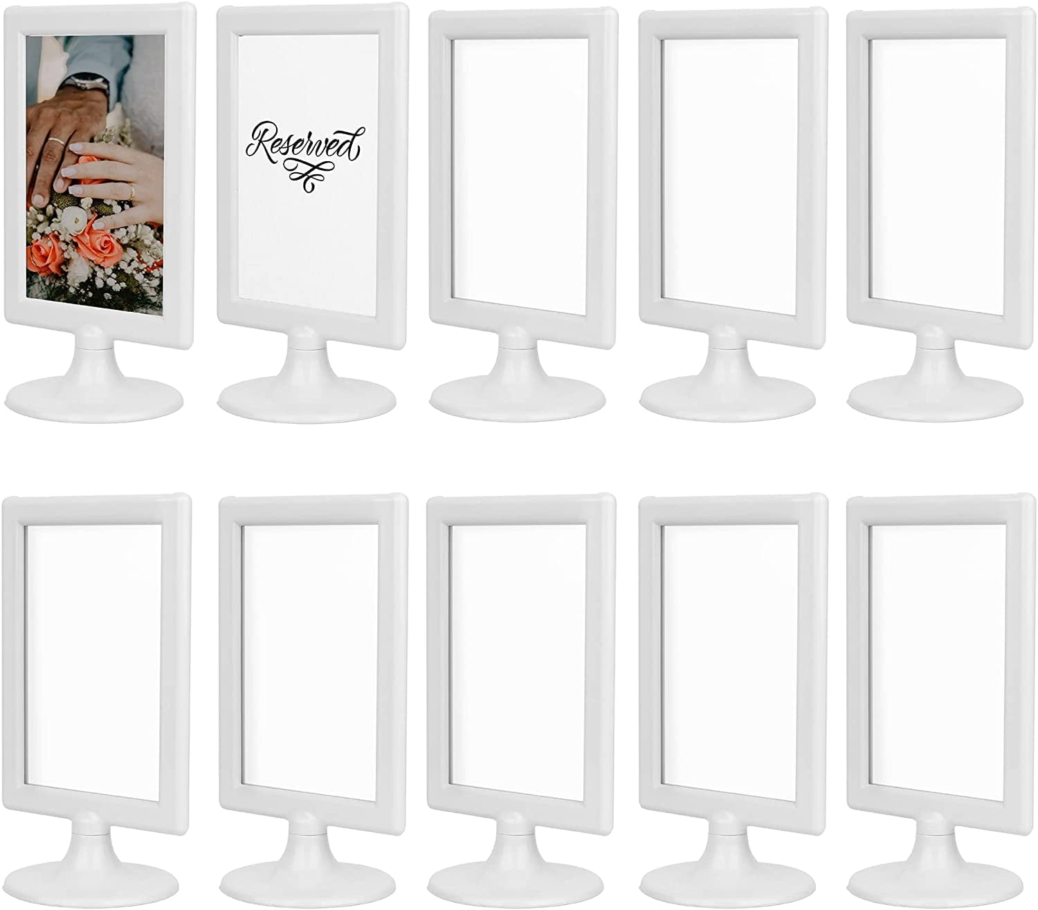 Alben Double Sided Standing Picture Frames, Bright White, 4x6 Inch, 10 ...