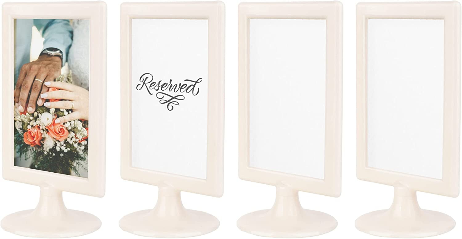 ALBEN Double Sided Standing Picture Frames - (Cream, 4 count) 4x6 Inch ...