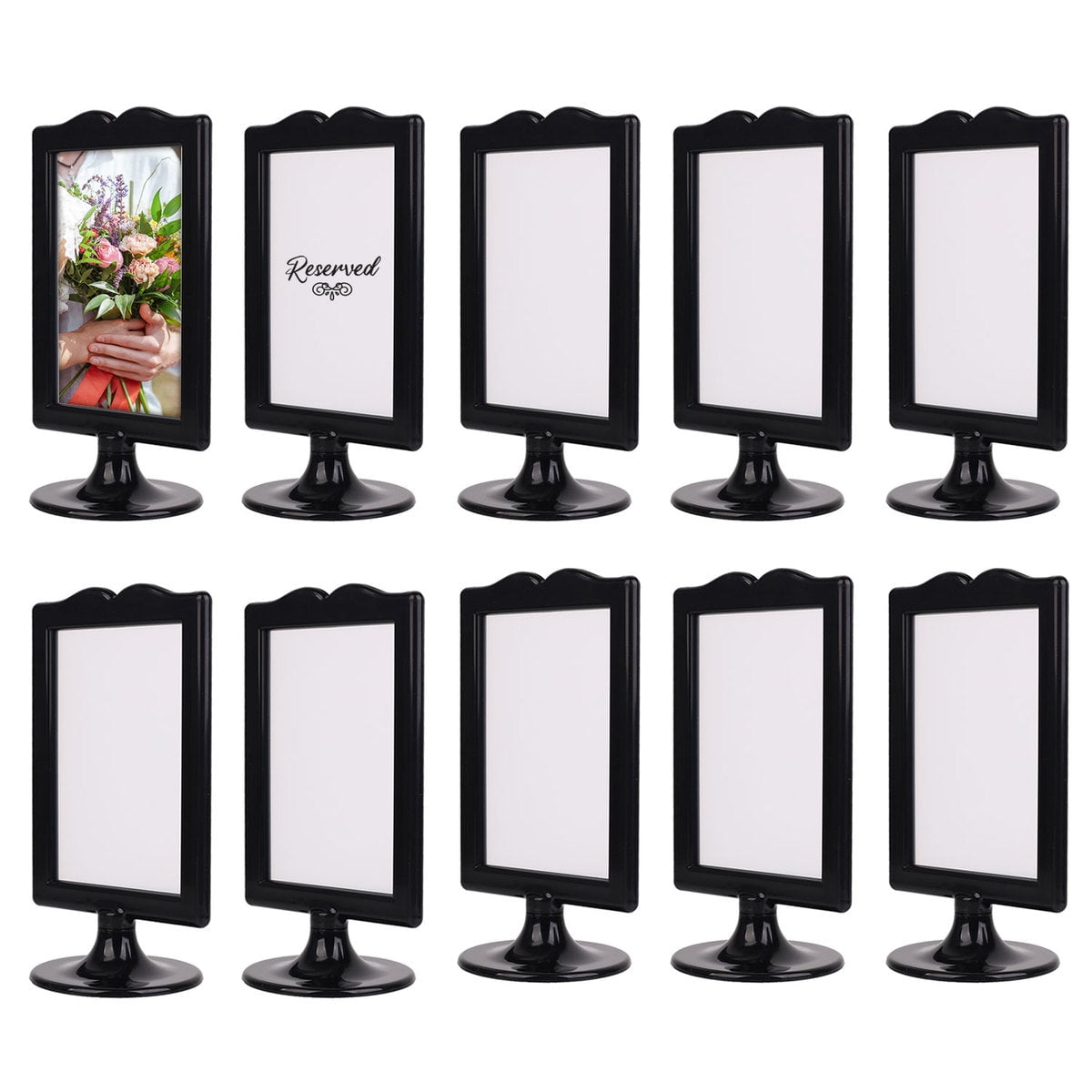 ALBEN Elegant Double Sided Standing Picture Frames - (Black, 10 count ...