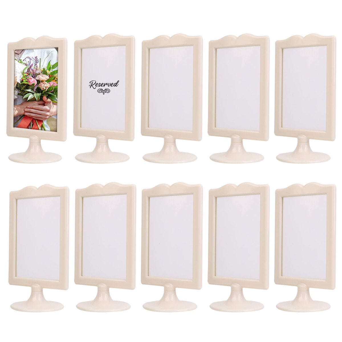 ALBEN Elegant Double Sided Standing Picture Frames - (Ivory/Cream, 10 ...