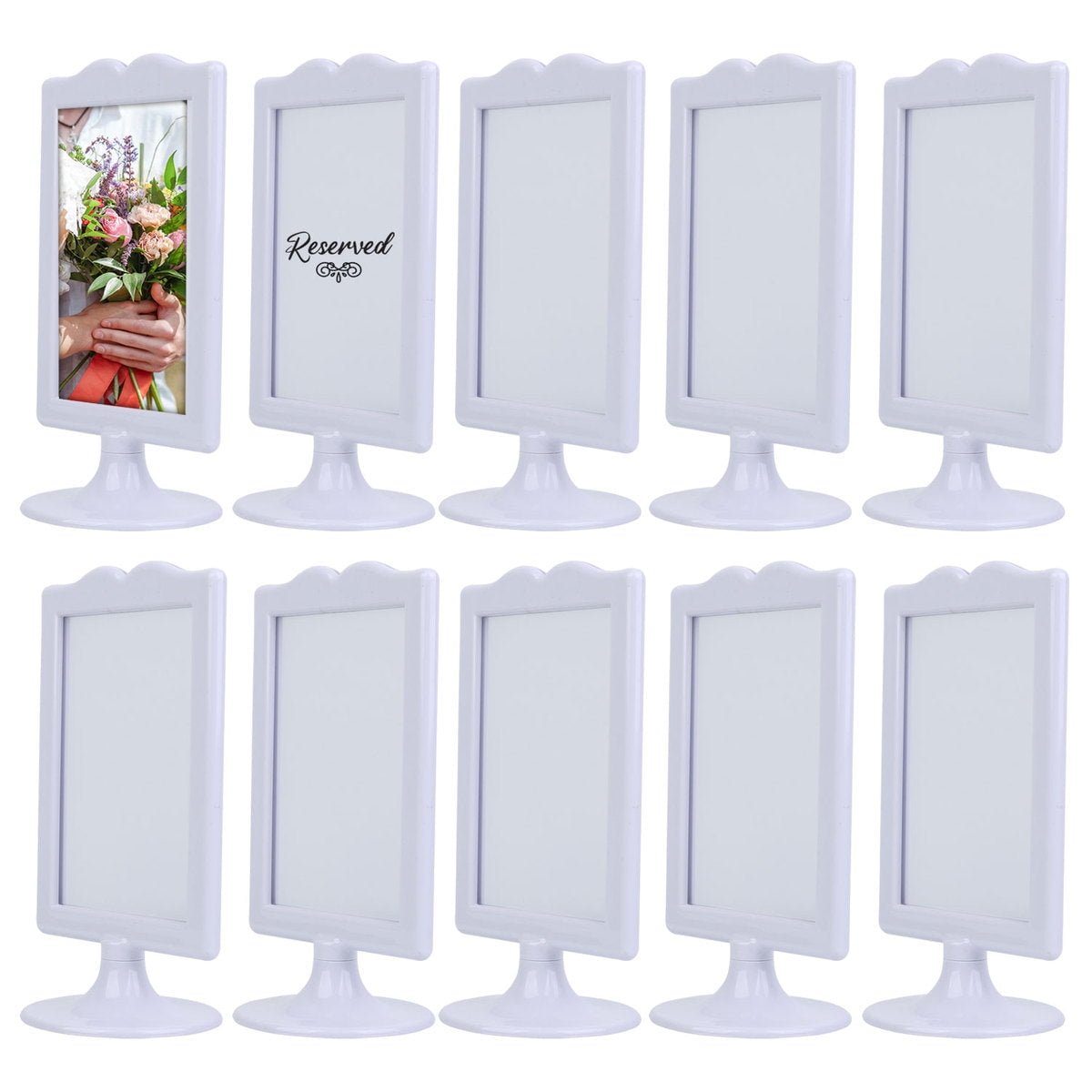 ALBEN Elegant Double Sided Standing Picture Frames - (White, 10 count ...