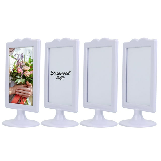 ALBEN Elegant Double Sided Standing Picture Frames - (White, 4 count ...