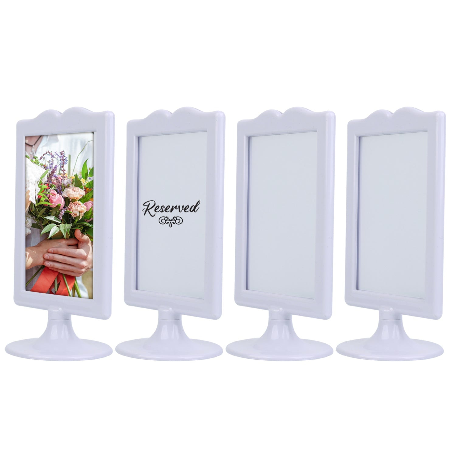ALBEN Elegant Double Sided Standing Picture Frames - (White, 4 count ...