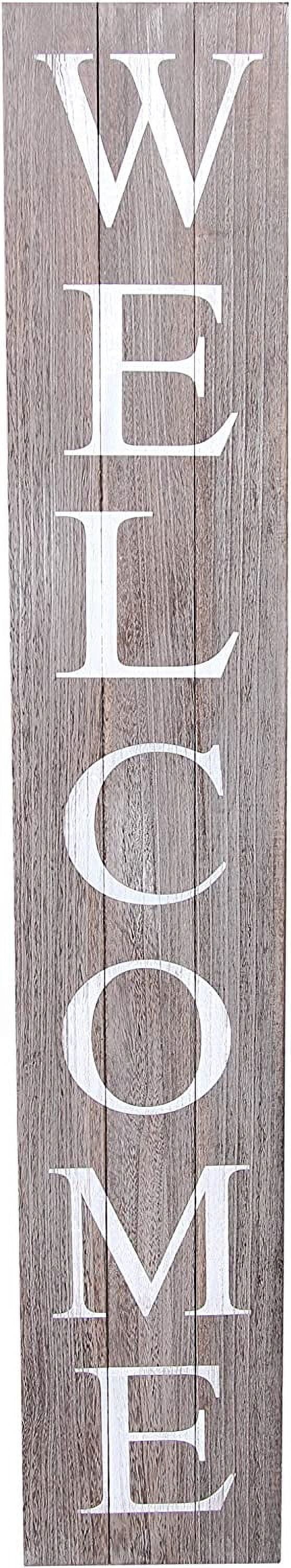 ALBEN Standing Outside House Welcome Sign – 5ft Tall, Vertical Wood ...