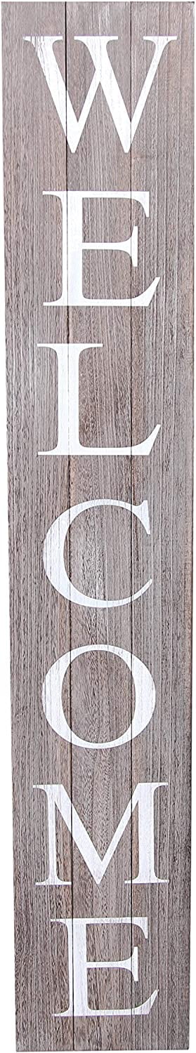 ALBEN Welcome Sign for Front Door Porch – 5 Feet Tall, Vertical Wooden ...