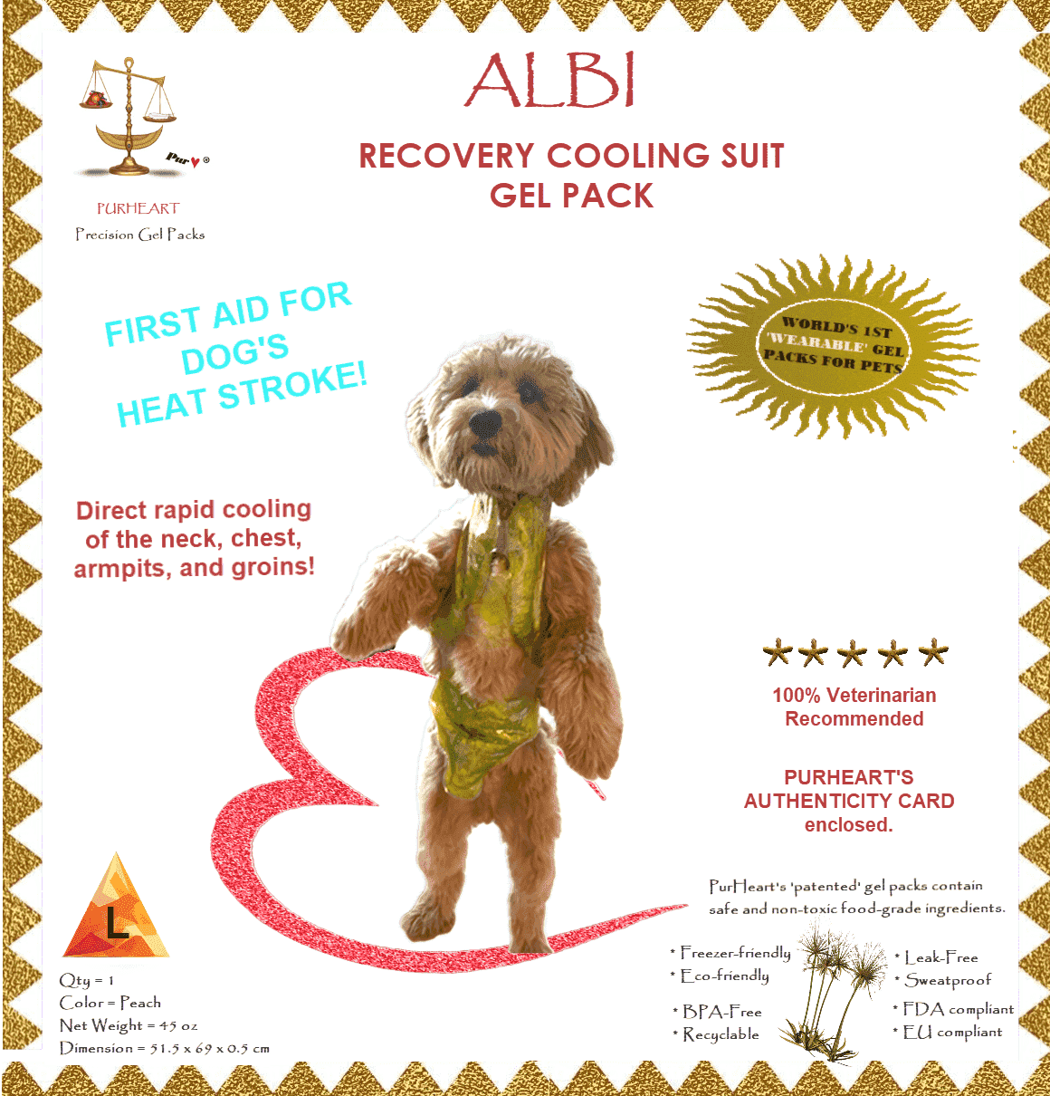 ALBI - Recovery Cooling Suit 'In Style', First Aid for Dog's Heat ...