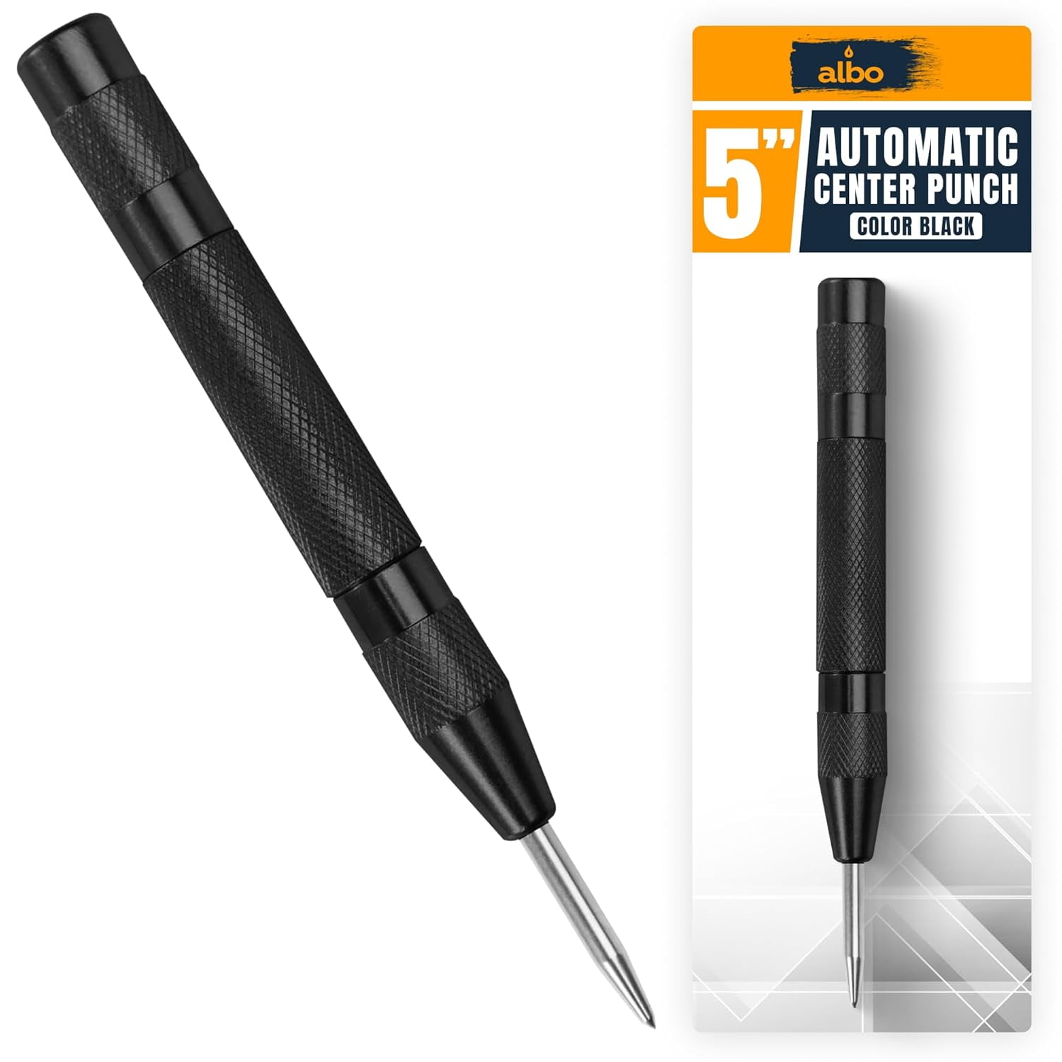 ALBO Automatic Center Punch Tool – 5 Inch Spring Loaded Punch for Metal ...