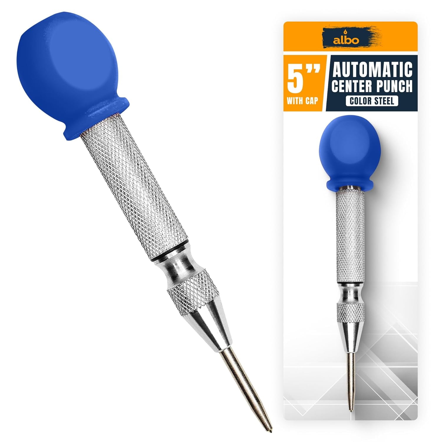 ALBO Spring Loaded Center Punch Tool – 5 Inch Automatic Punch for Metal ...