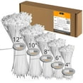 ALBO White Zip Ties Assorted Sizes 800 Pack 4+6+8+10+12 inch Plastic ...