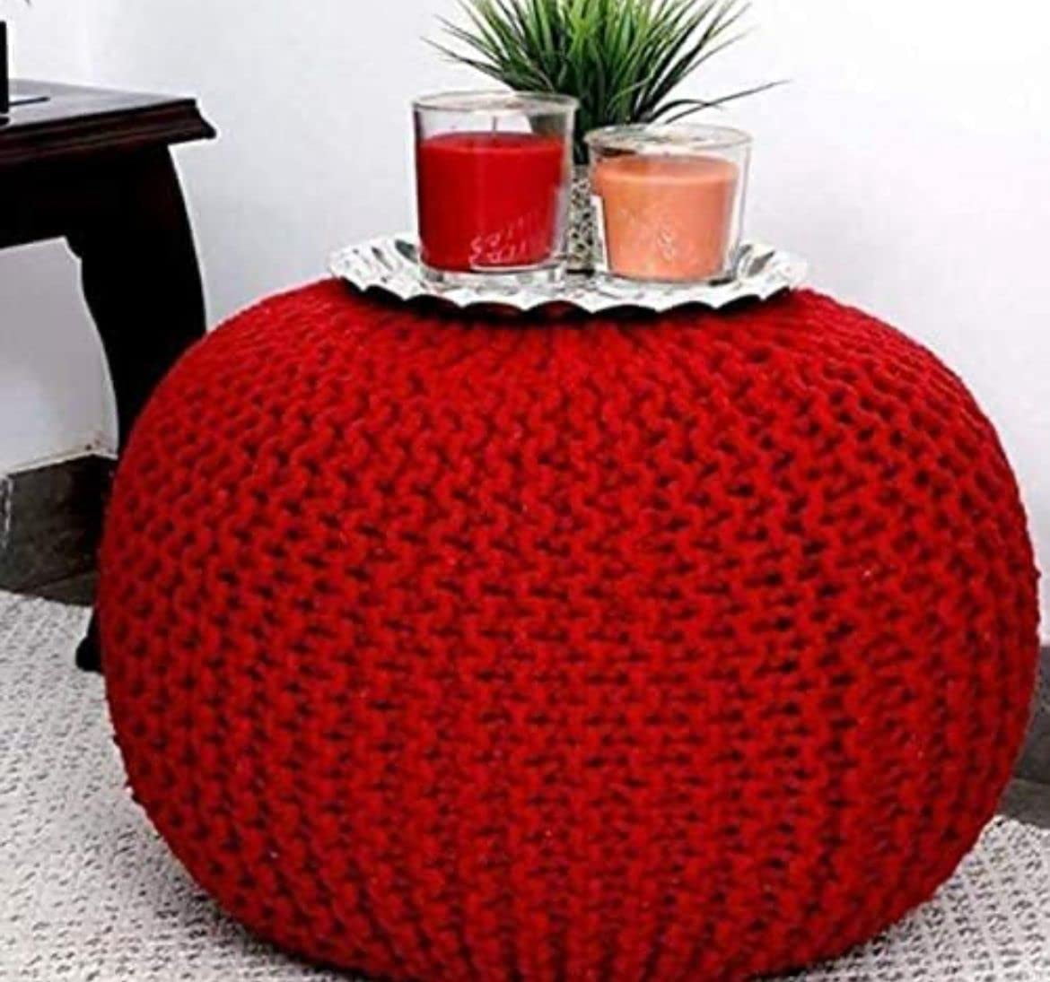 ALCITIC HOME Modern Pouf Puffy for Living Room Sitting Round Ottoman ...