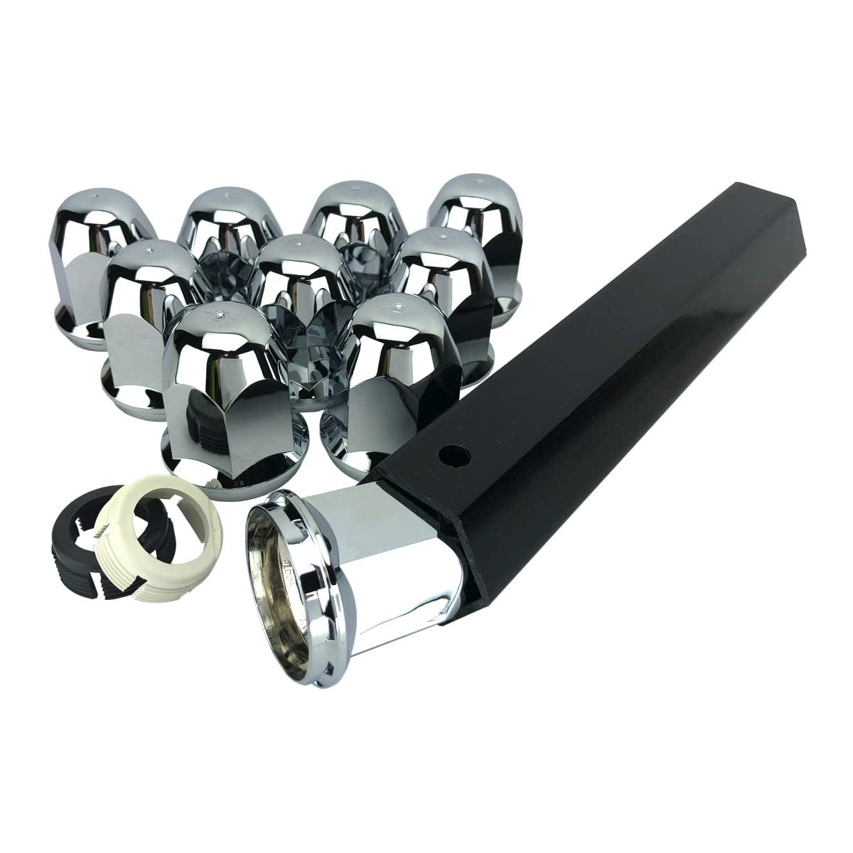ALCOA 10 33mm Hex Flange Hug A Lug Nut Covers with Inner Clamps and ...