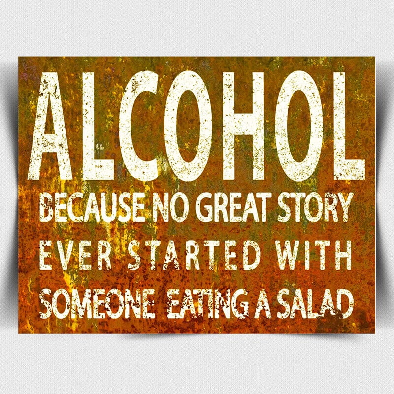 ALCOHOL Humour Man Cave Beer SIGN Metal Aluminum PLAQUE Retro funny ...