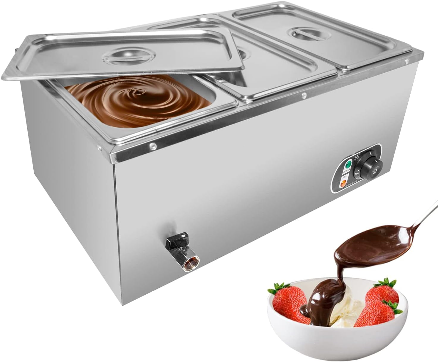 ALDKitchen Bain Marie Food Warmer | Electric Steam Buffet Warmer | 110V ...