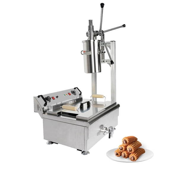 ALDKitchen Commercial Churros Machine with 3-Hole Nozzles, Manual Deep ...