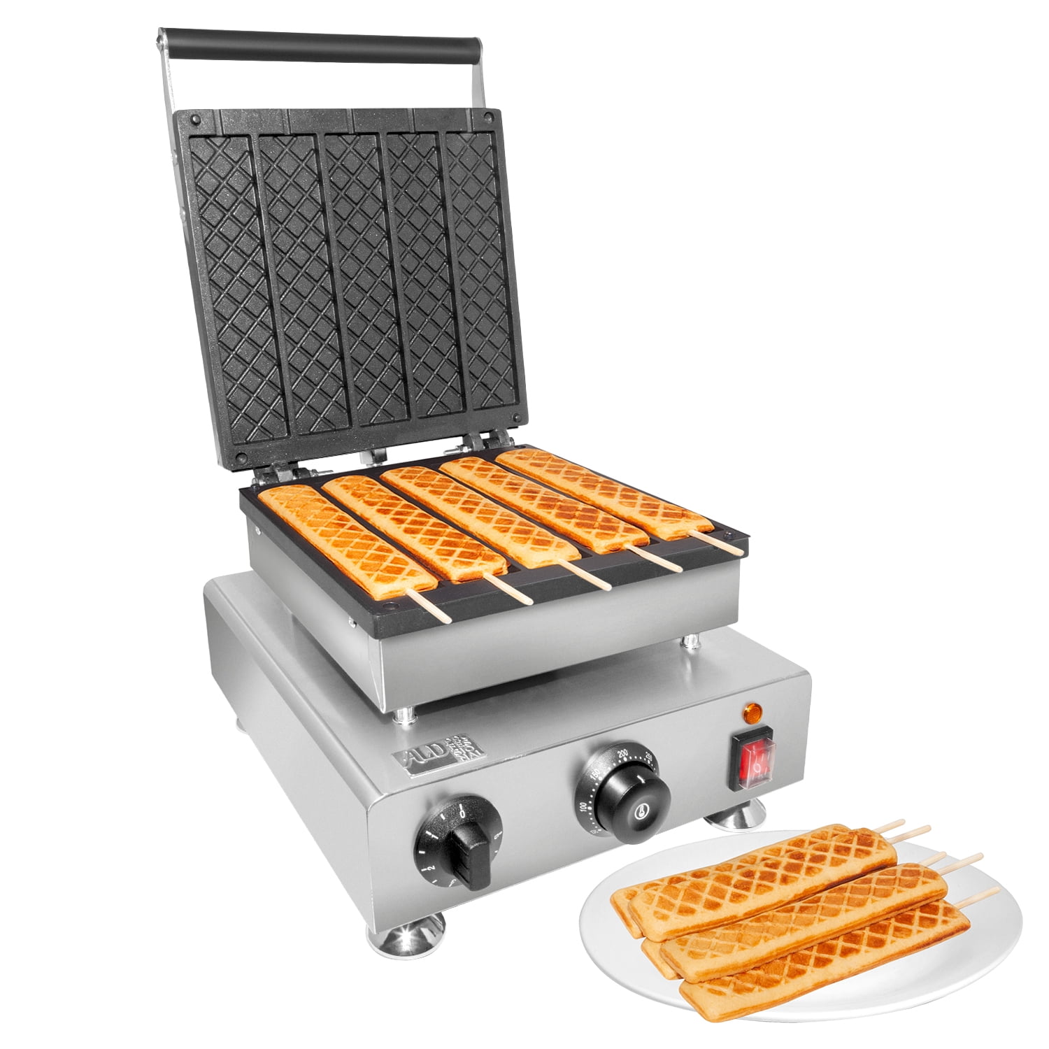 ALDKitchen Waffle Stick Maker | 5 Flat Waffles | Checkered Pattern ...