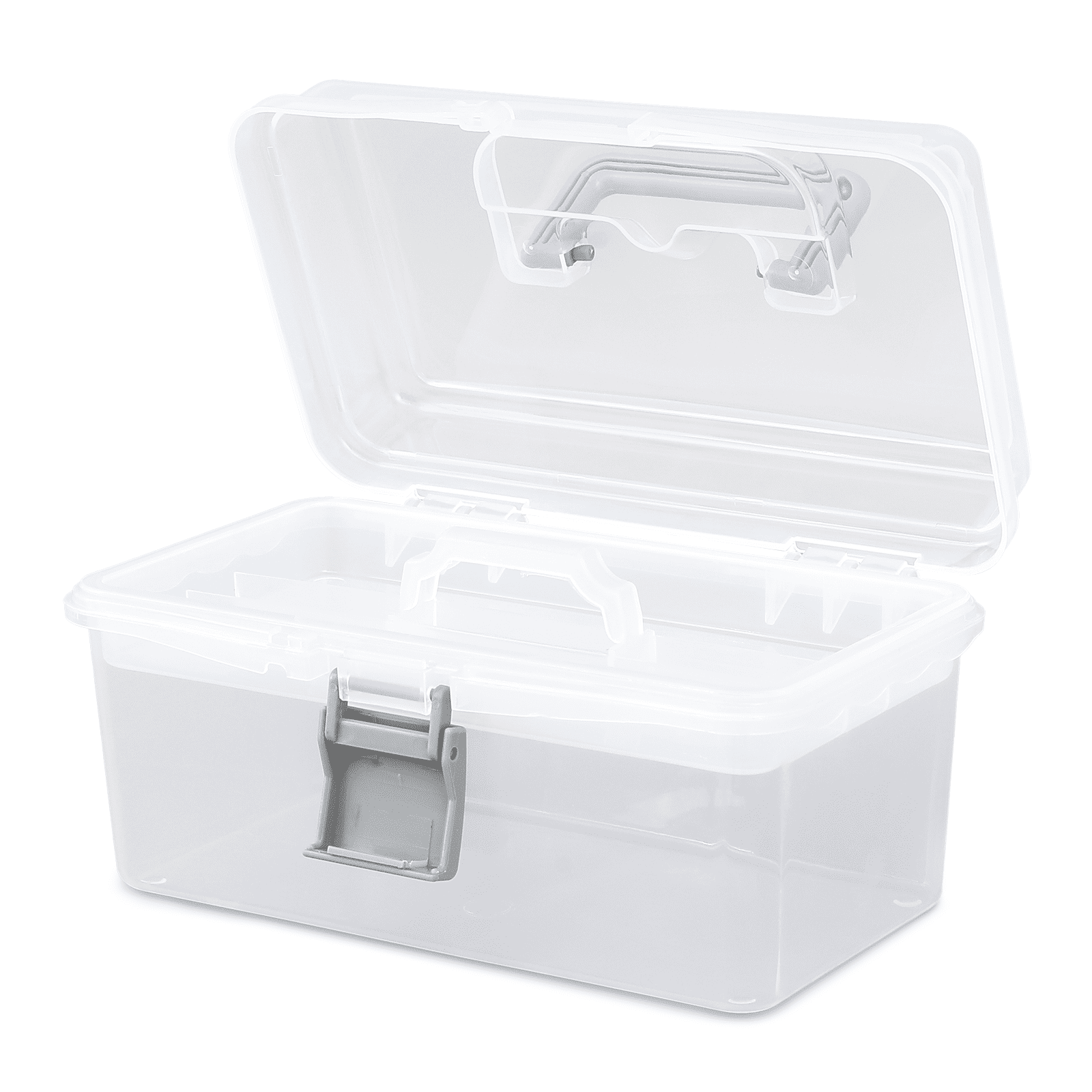 ALDOBF 2-Tier Portable Tackle Box Organizer with Handle, Clear Plastic ...