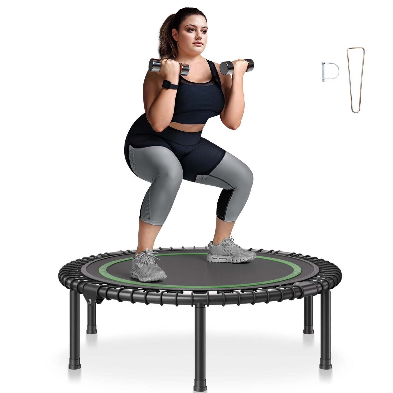 ALDOBF 40" Foldable Mini Fitness Trampoline for Adults – Indoor Quiet ...