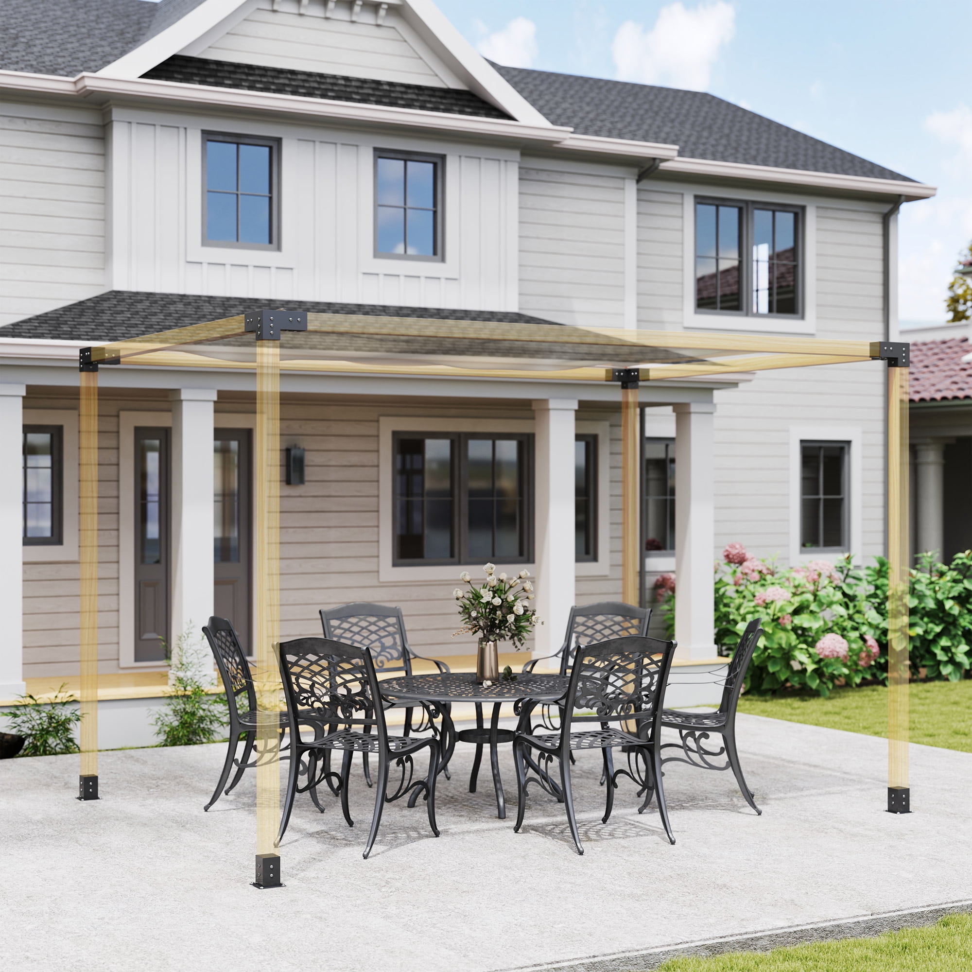 ALDOBF 8/12PCS Pergola Bracket Kit for 4"x4" Posts (Actual 3.6"x3.6 ...