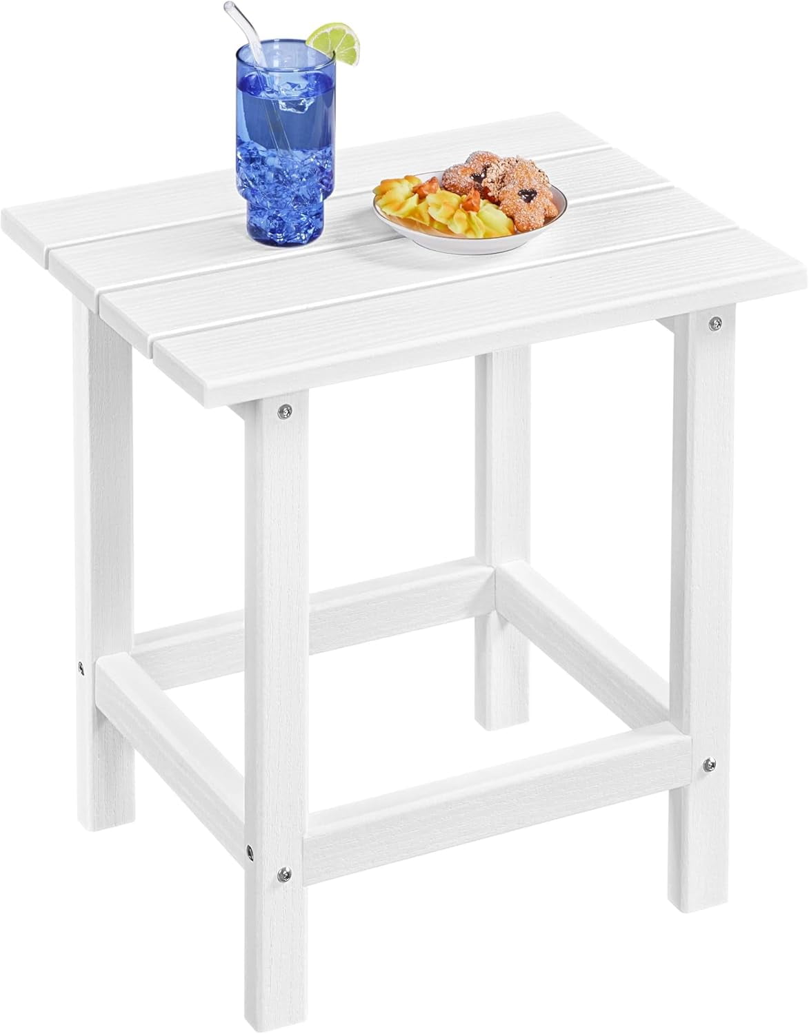 ALDOBF Adirondack Outdoor Side Table, HDPE Small Patio End Table, All ...