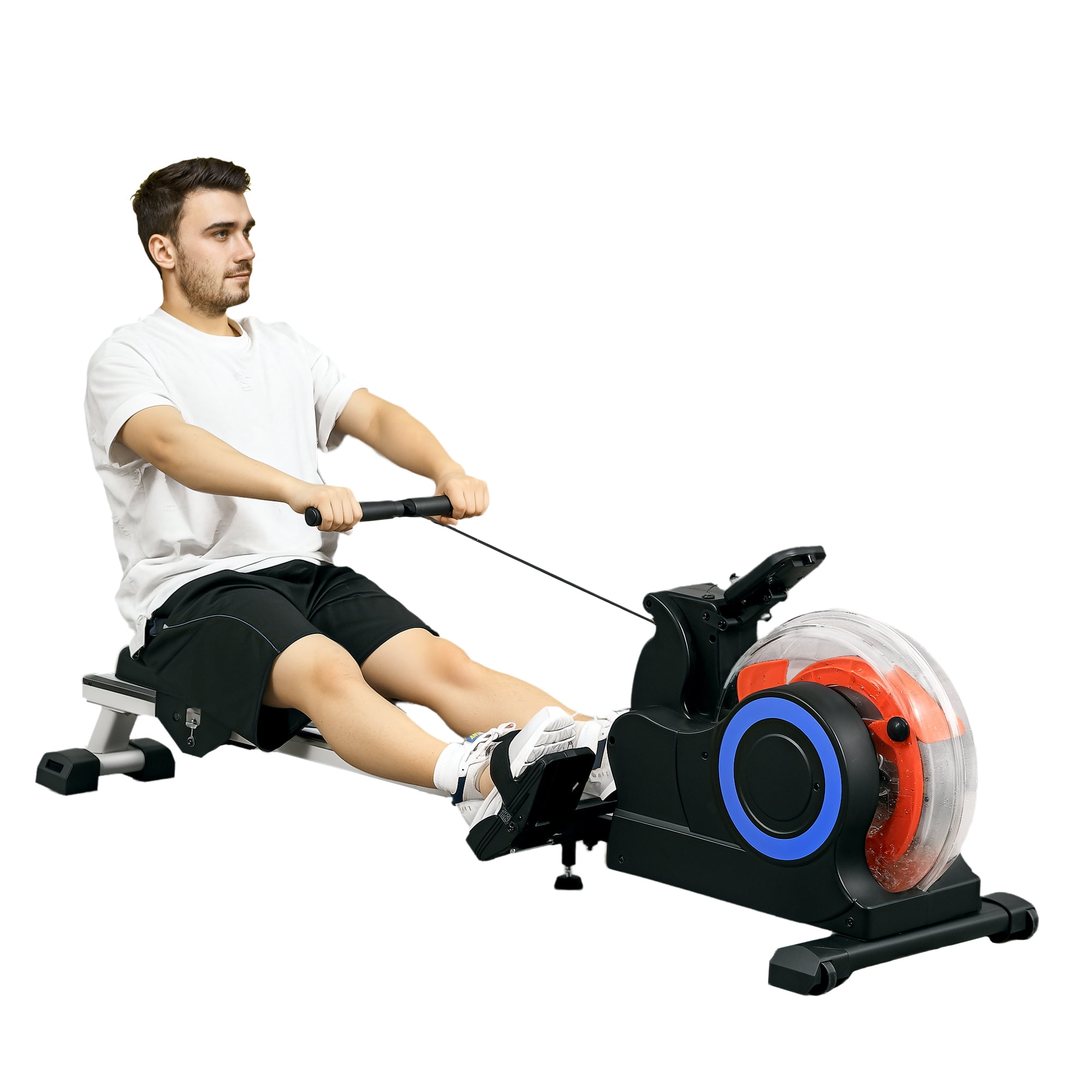 ALDOBF Foldable Water Rowing Machine with Wheels for Home Gym ...