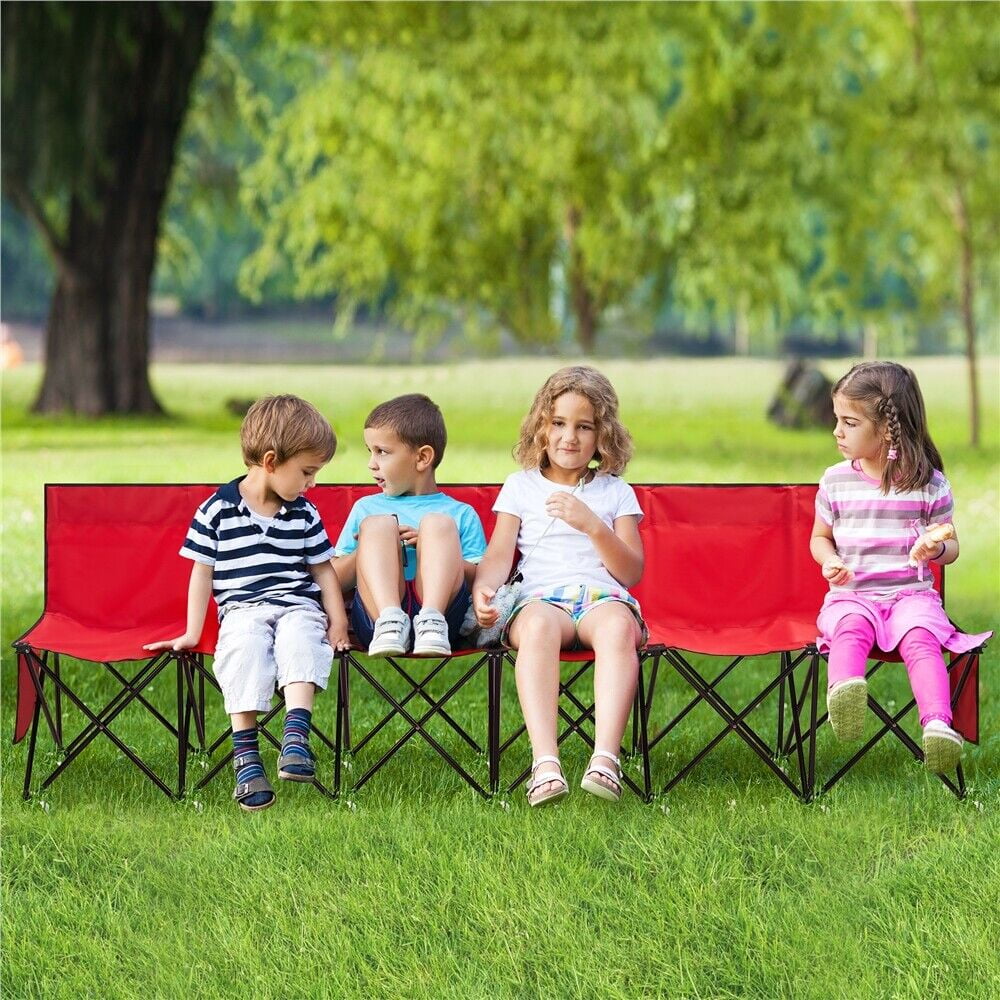 ALDOBF Folding Chair Sports 6 Seat Sideline Portable Team Bench with ...