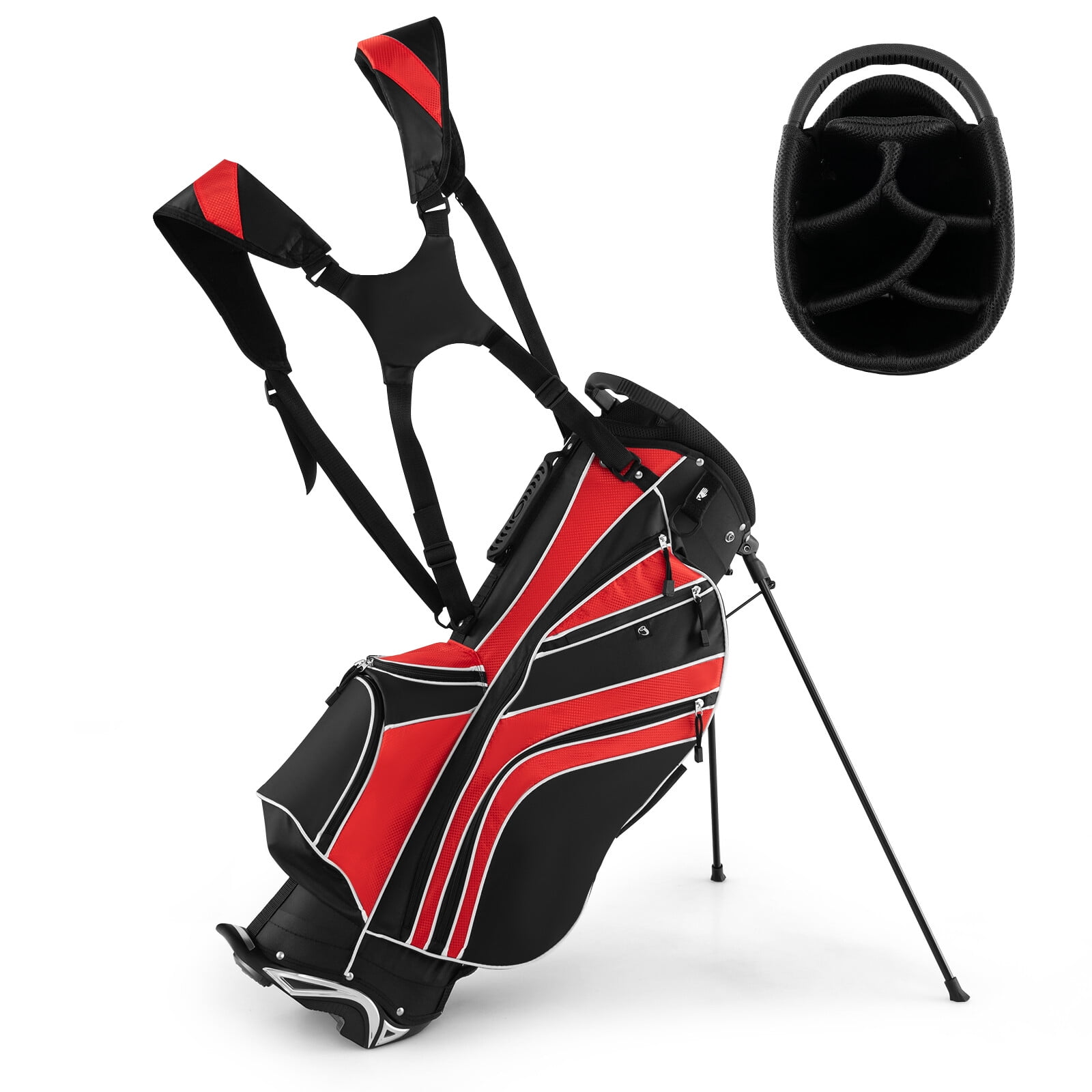 ALDOBF Lightweight Golf Stand Bag with 6-Way Top Dividers, 8 Zippered ...