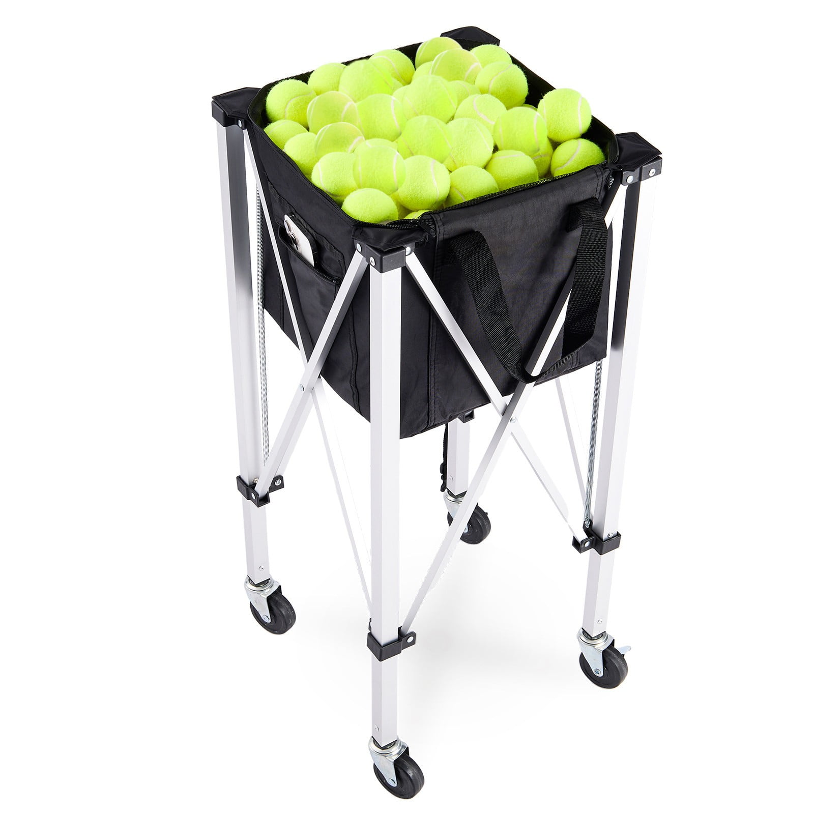 ALDOBF Tennis Ball Hopper Basket with Wheels, Teaching Cart Holds 180 ...
