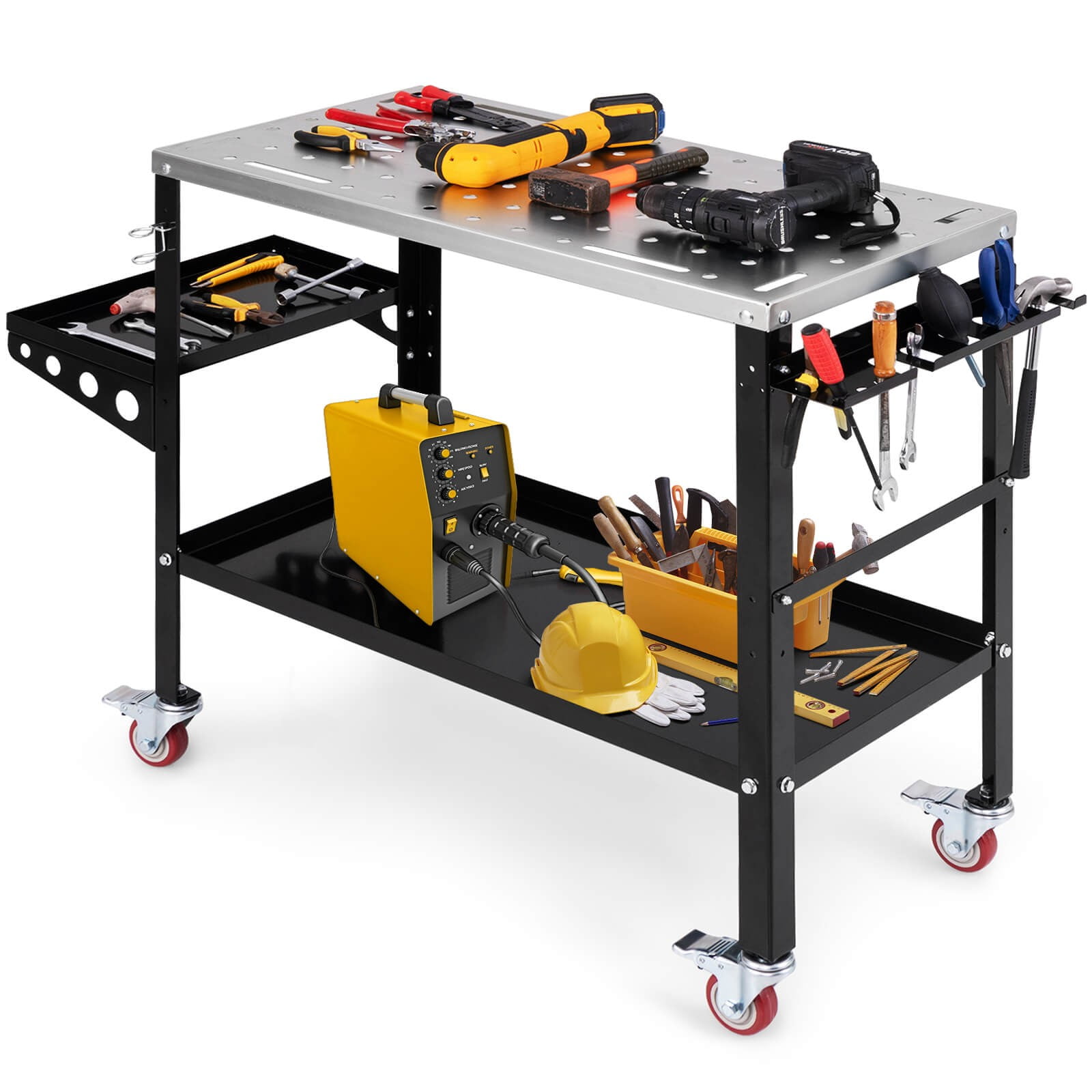 ALDOBFHeavy-duty Welding Table Tool Rack & Tray 5/8" Fixture Holes ...