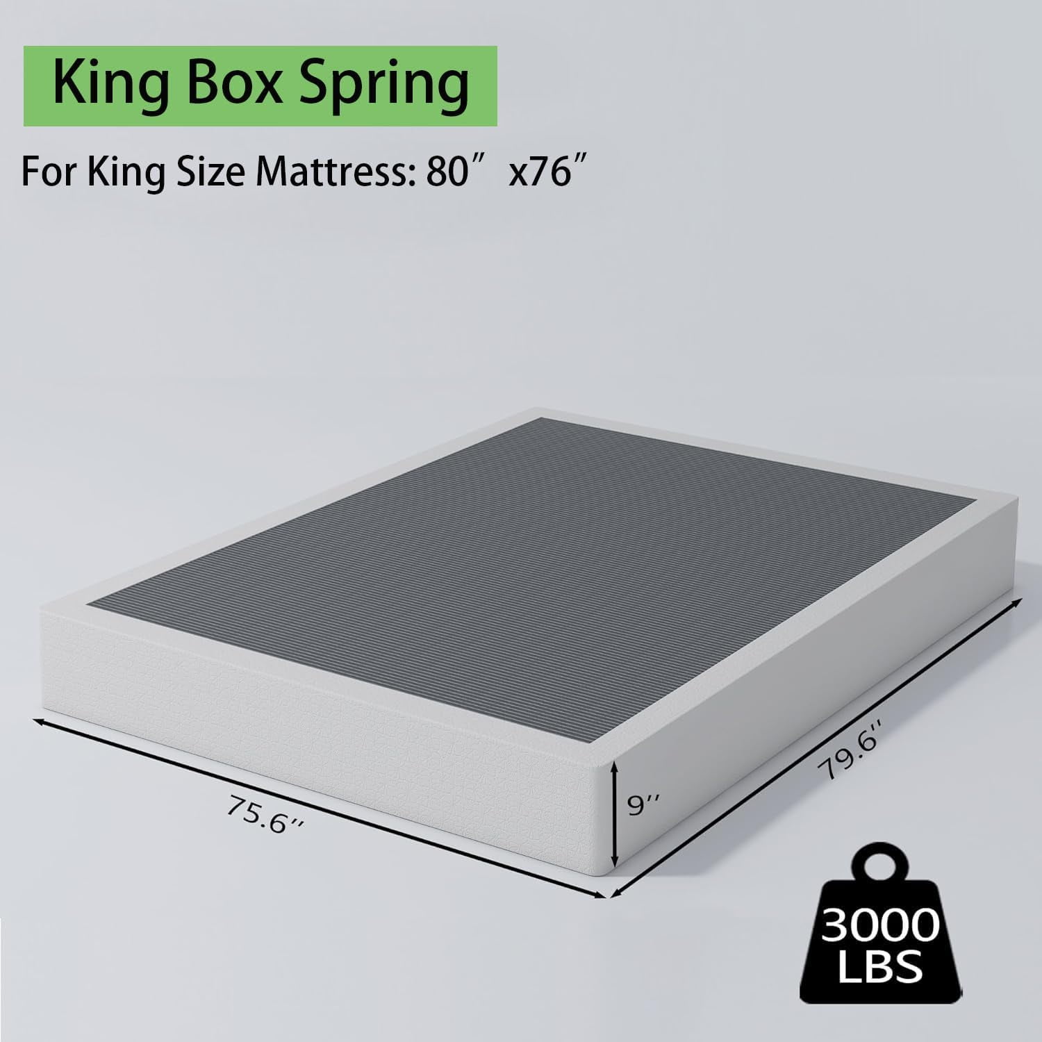 ALDRICH Box Springs King Size 9 Inch, Heavy Duty Metal Frame Mattress ...