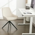 ALEAVIC Modern Desk Chair no Wheel, Swivel Side Chairs with Metal Legs ...
