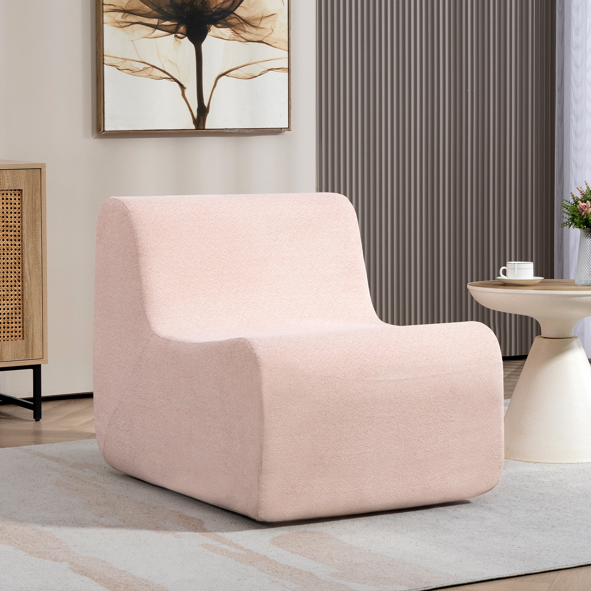 ALEAVIC Single Armless Floor Sofa, One Piece High Density Foam Sofa ...