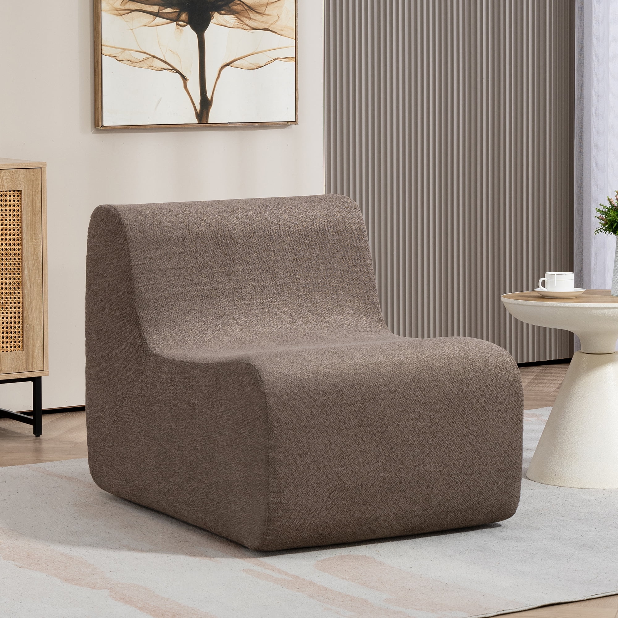ALEAVIC Single Seated Foam Sofa, Armless Floor Sofa, One Piece High ...