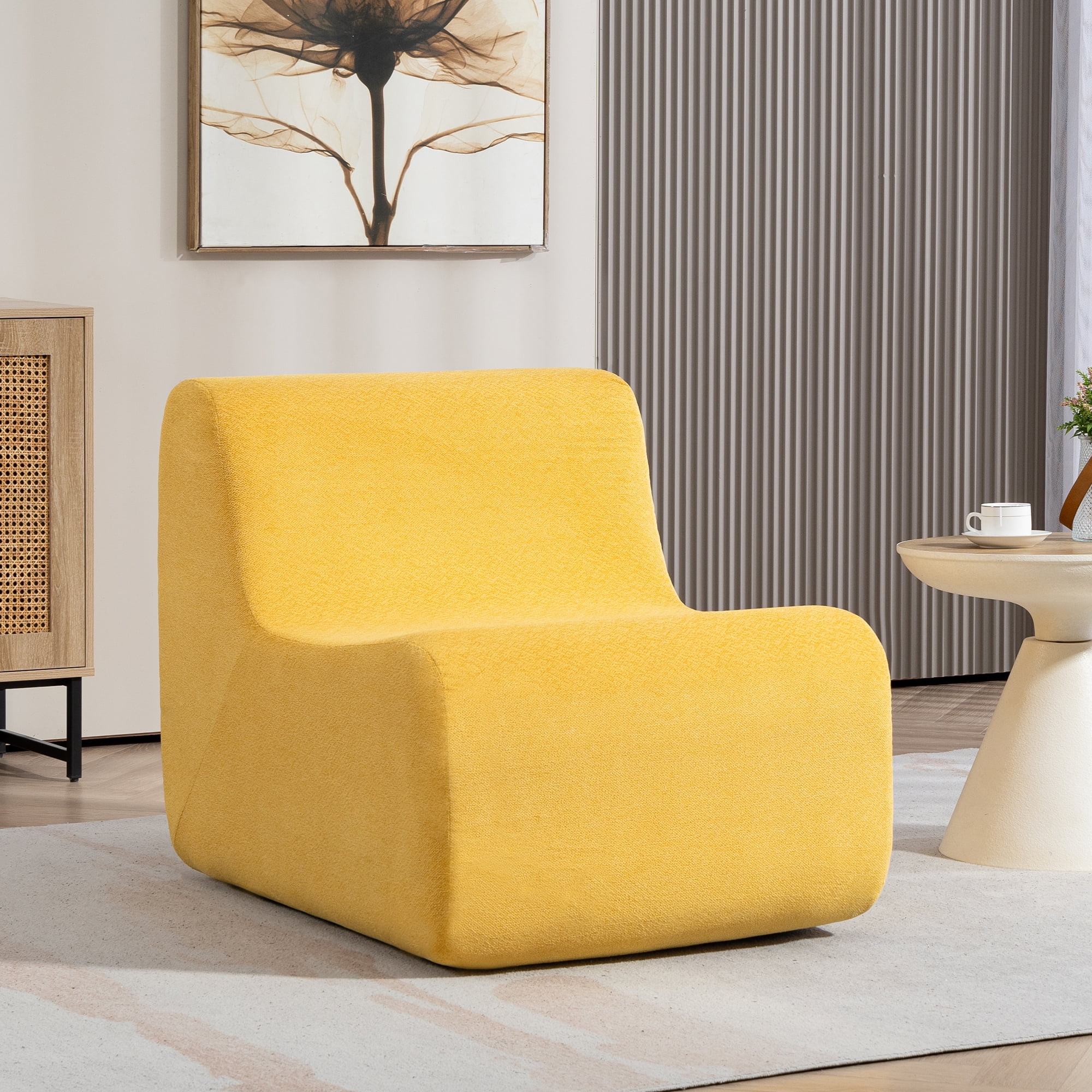 ALEAVIC Single Seated Foam Sofa, Armless Floor Sofa, One Piece High ...