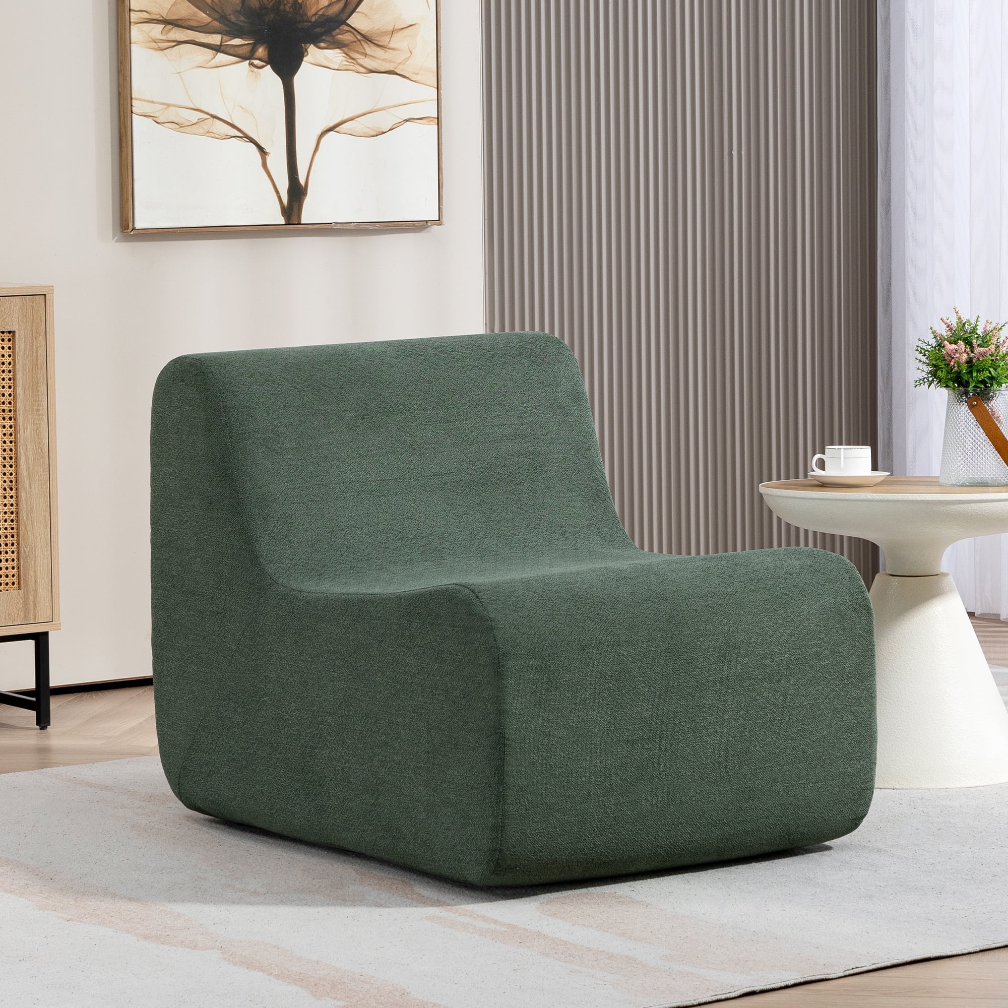 ALEAVIC Single Sofa Chair, Armless Floor Sofa, One Piece High Density ...