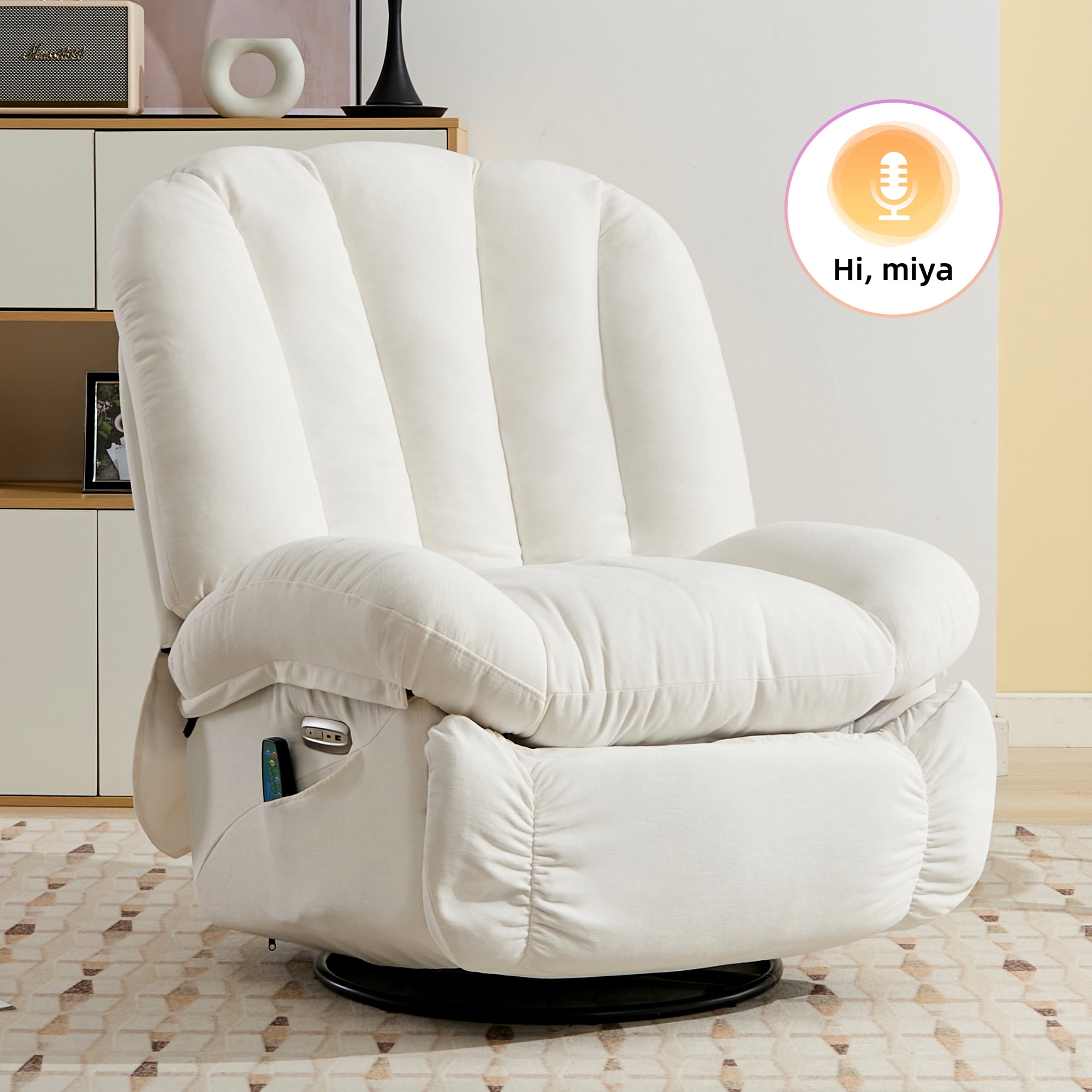 ALEAVIC Smart Rocker Recliner Chair with Voice Control, Heated ...