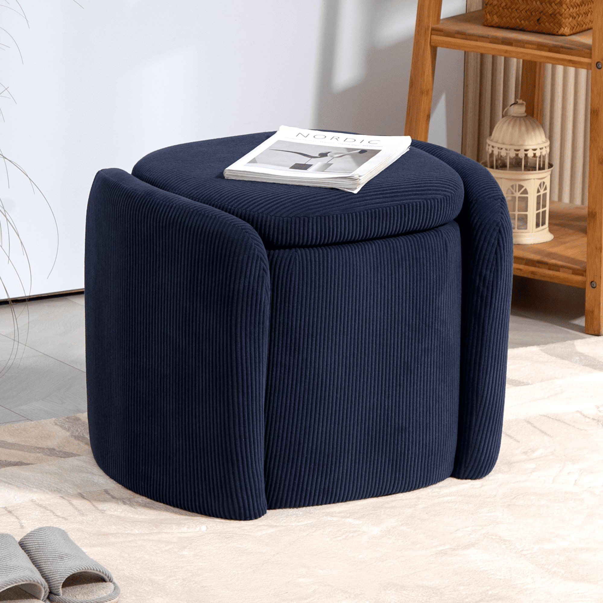 ALEAVIC Storage Ottoman Foot Rest Stool Small Ottoman with Storage for ...