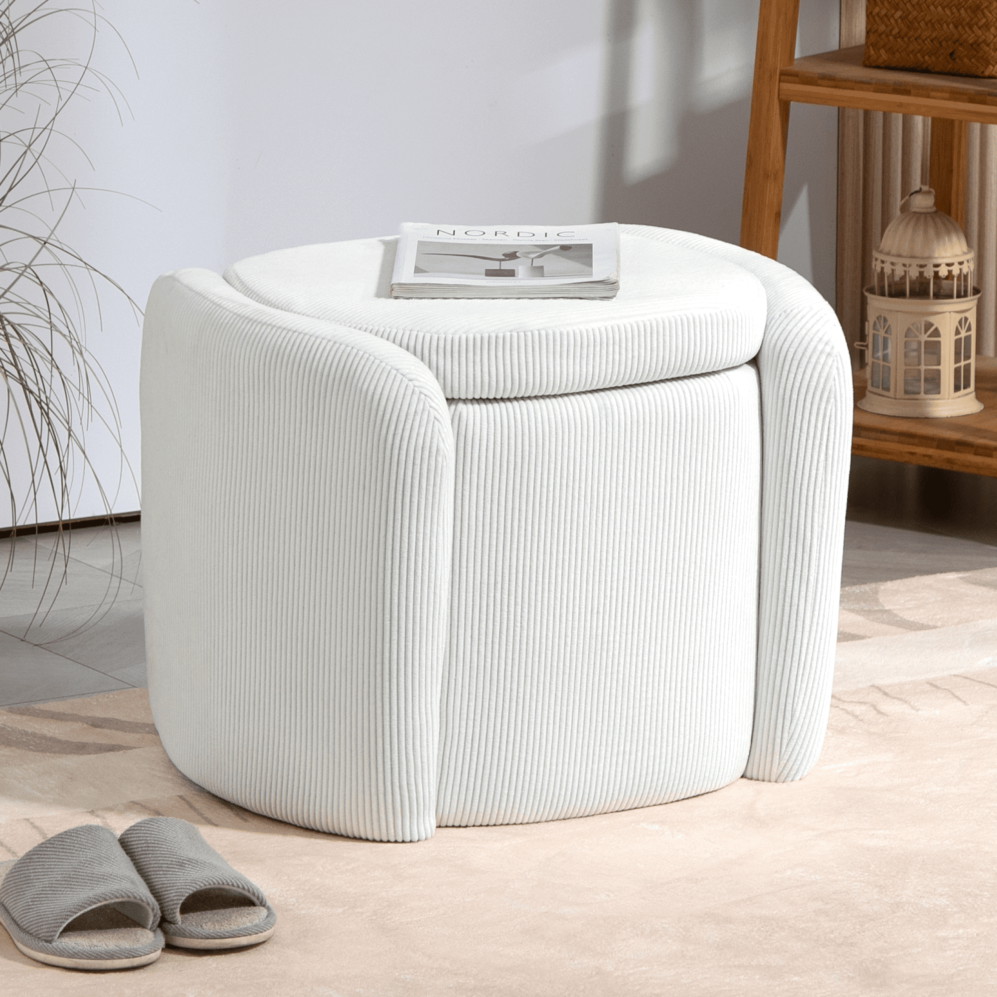 ALEAVIC Storage Ottoman Foot Rest Stool Small Ottoman with Storage for ...