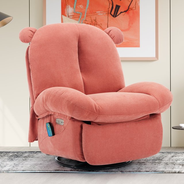 ALEAVIC Swivel Rocker Recliner Chair with Heat and Massage, 360 Degree ...