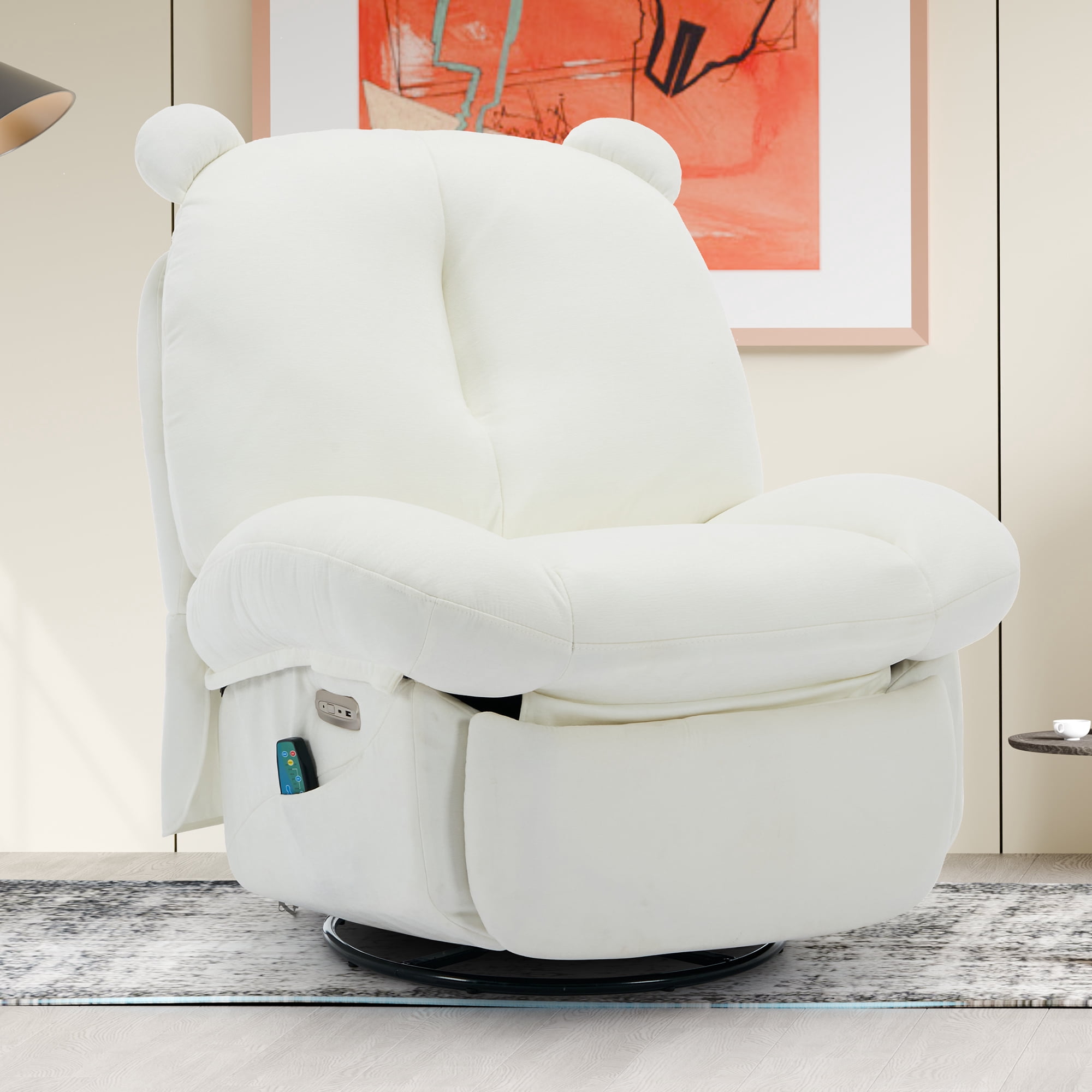 ALEAVIC Swivel Rocker Recliner Chair with Heat and Massage, 360 Degree ...