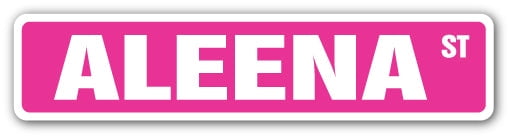 ALEENA Street Sign Childrens Name Room Sign | Indoor/Outdoor | 36" Wide ...