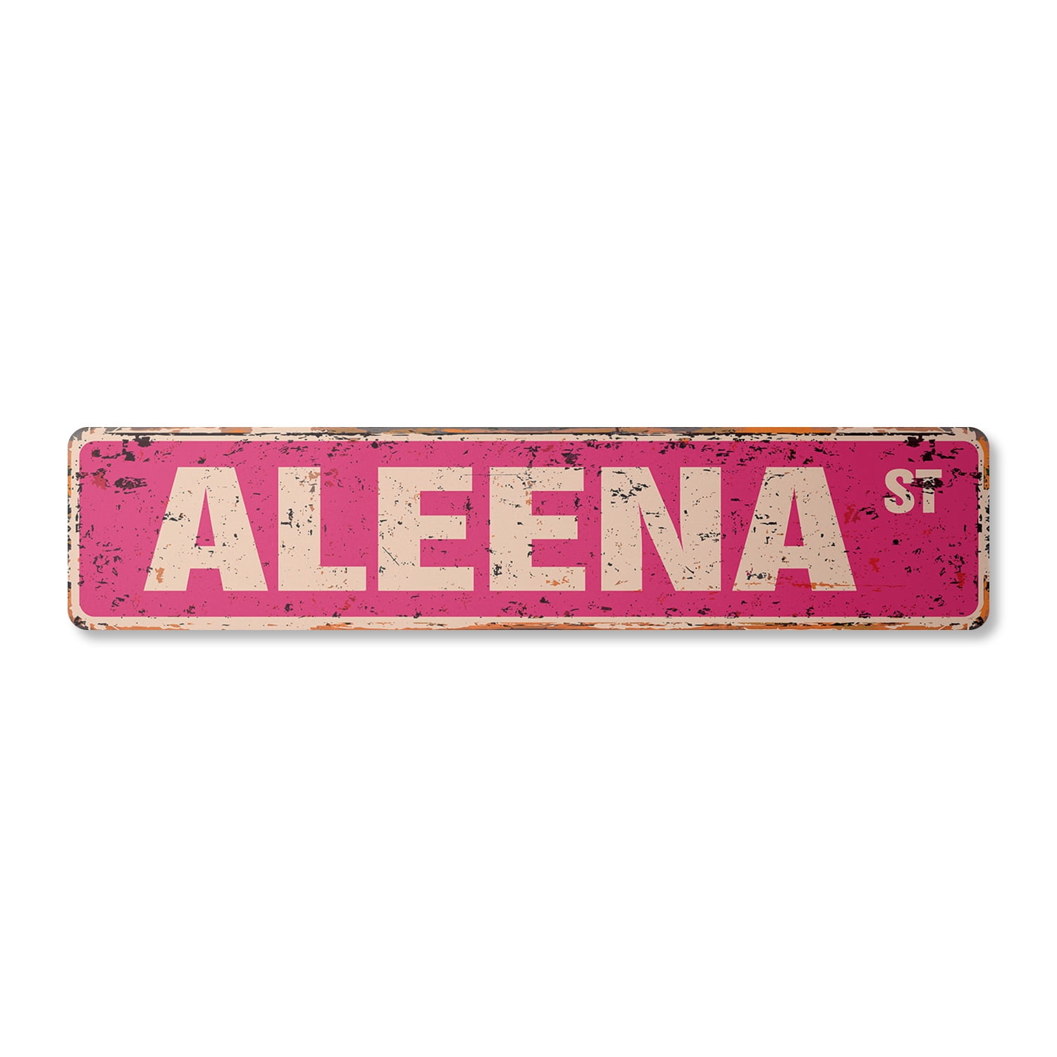 ALEENA Vintage Plastic Street Sign Childrens Name Room Sign | Indoor ...