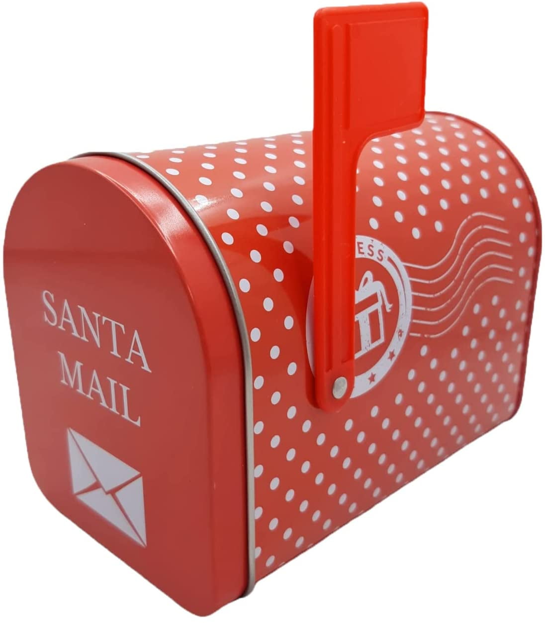 ALEF Christmas/Holiday Letters to Santa Decorative Tin Mailbox (Red ...
