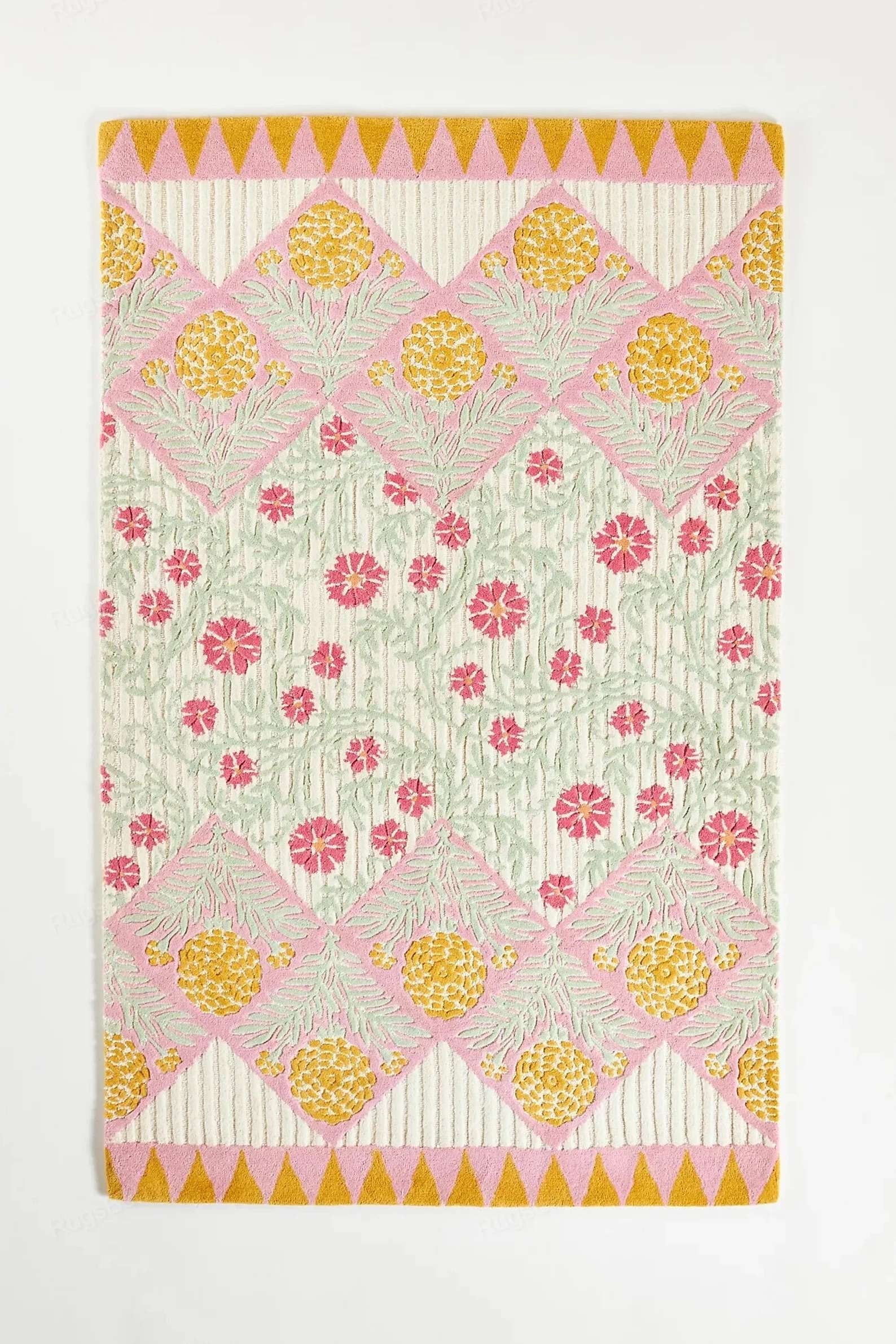 ALEF HOME Bohemian Floral Tufted Multicolor Area Rug, 6' x 9', Quick ...