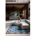 ALEF HOME Geometric Grid Area Rug | Tufted Bohemian Floral Multicolor ...