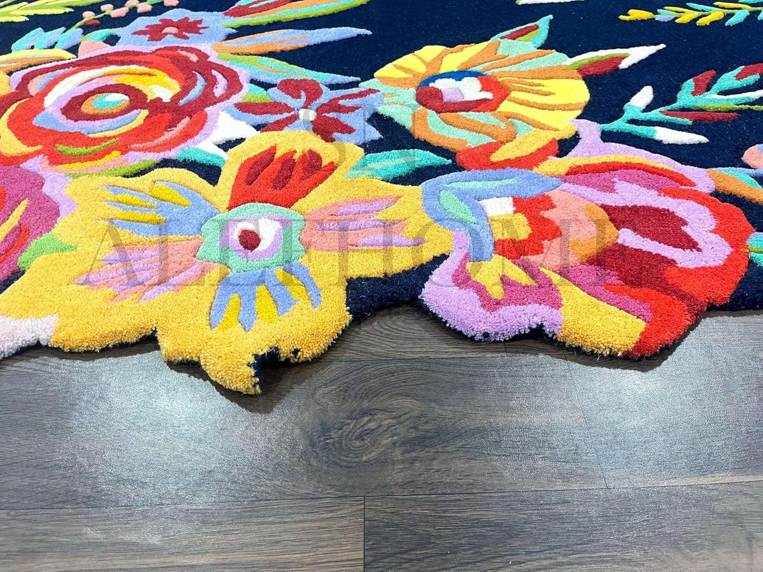 ALEF HOME Hand-Tufted Floral Design Area Rug | 100% New Zealand Wool ...