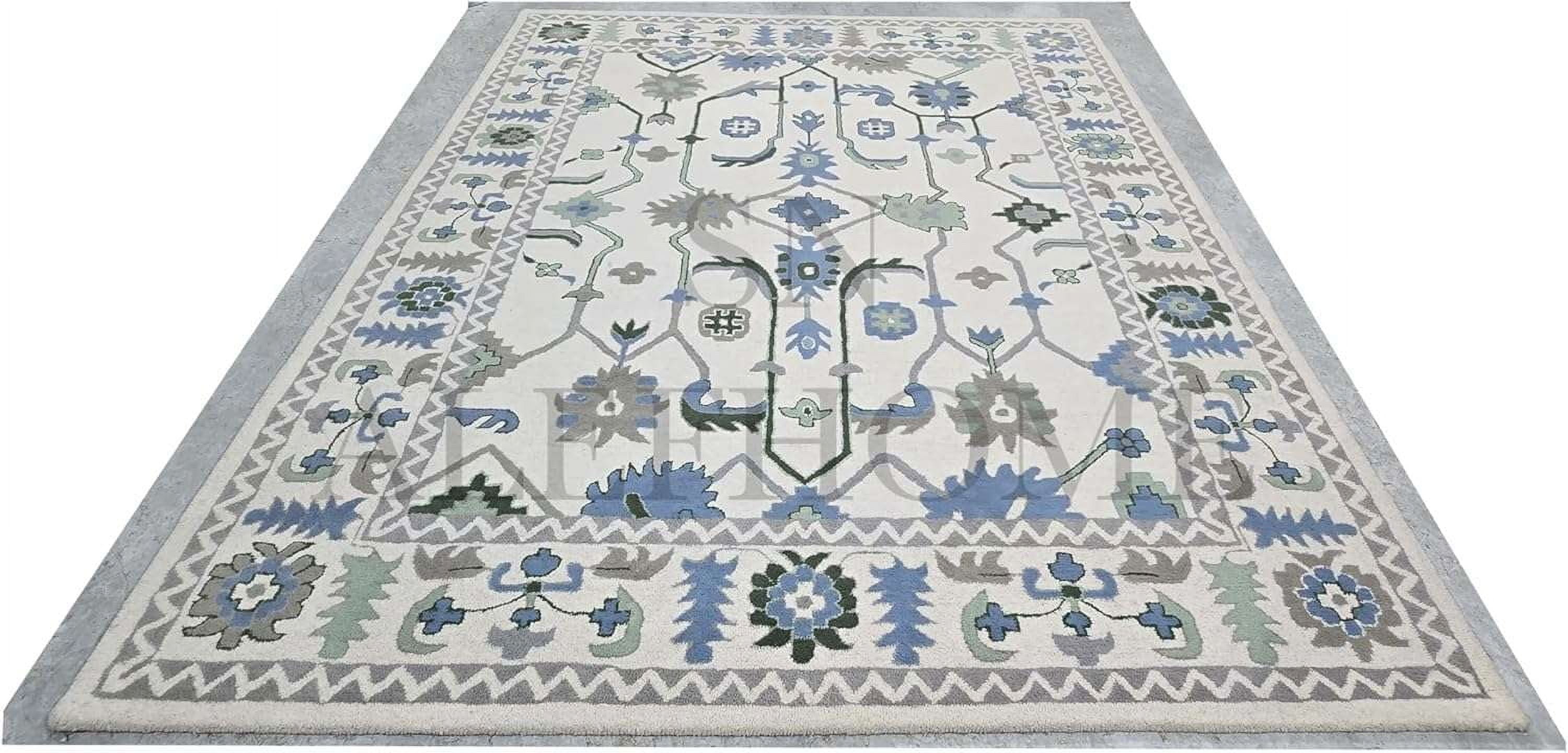 ALEF HOME Hand-Tufted Oushak Wool Area Rug | 100% New Zealand Wool ...