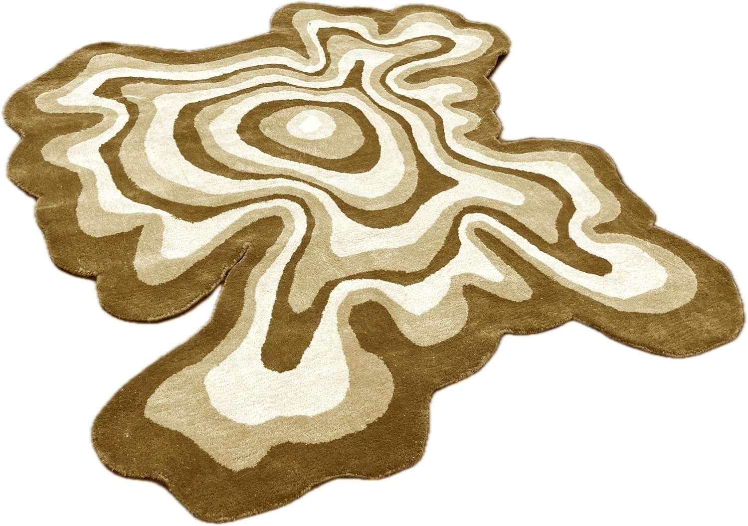ALEF HOME Modern Hand-Tufted Brown Illusion Pattern Area Rug, 10x10 ...